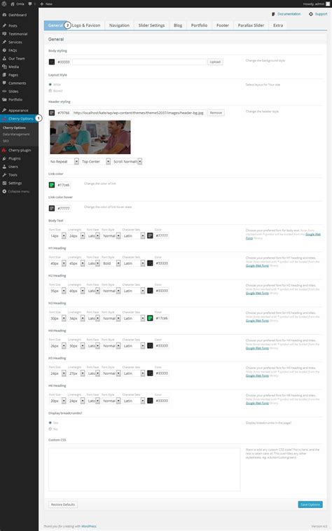 WordPress Cherry X How To Change Color Scheme Css Images Template Monster Help