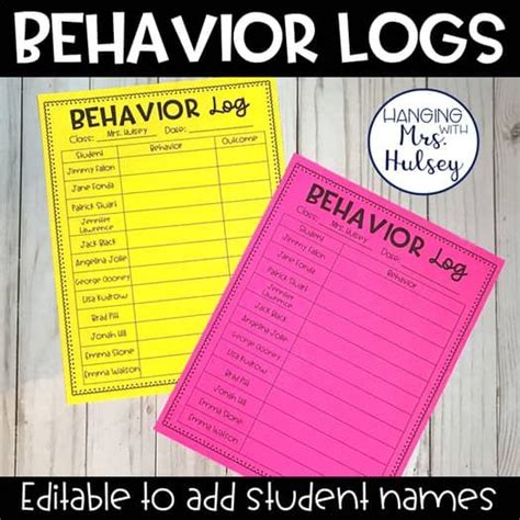 Editable Class Behavior Logs In 2025 Teaching Classroom Management