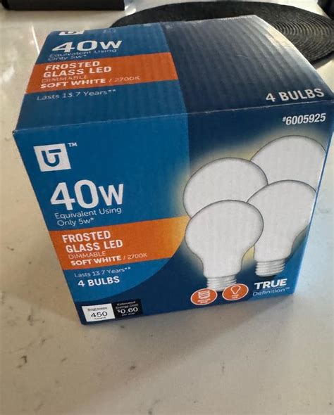 Utilitech Led Light Bulb 40 Watt Eq A19 Soft White Screw Bases