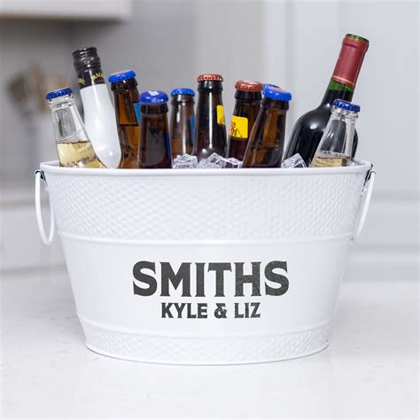 Personalized Beer Bucket Large In White Old Tavern Chilled Designs