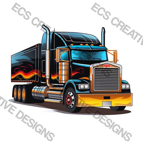 Semi Truck 50 Png Clipart Bundle Instant Digital Download High