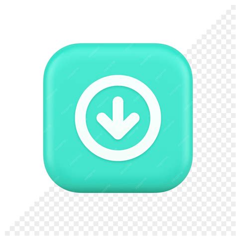 Premium Psd Down Arrow Circle Frame Button Web Interface Pointer