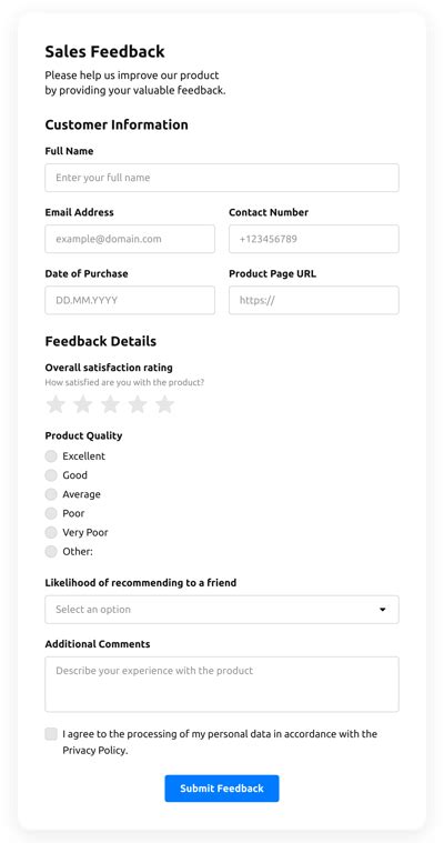 Create Payment Order Form Template For Your Website [free Forms]