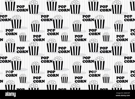Popcorn Seamless Pattern With Popcorn Pack Hand Drawn Background