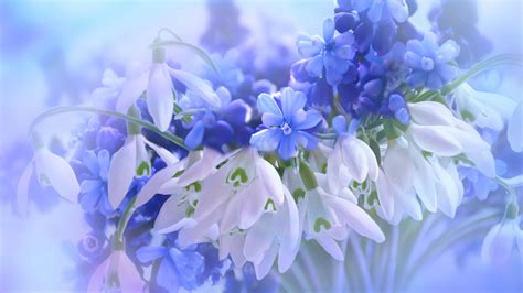 Blue Flowers Wallpaper Hd