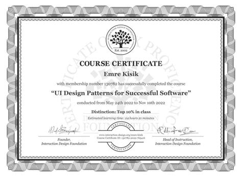 I Have Successfully Completed Ui Design Patterns For Successful Software Course With Top 10