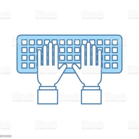 hands programmer typing work keyboard technology stock illustration