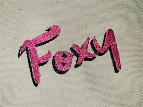 Foxy Text Machine Embroidery Design Etsy