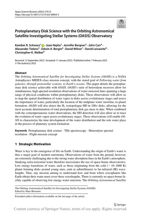 Pdf Protoplanetary Disk Science With The Orbiting Astronomical