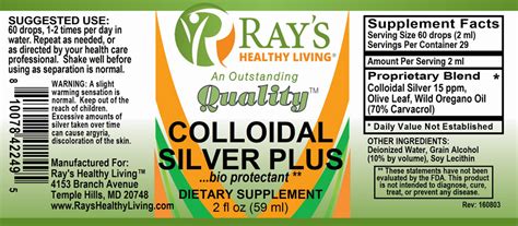 Rays Healthy Living Colloidal Silver Plus Bio Protectant Dietary