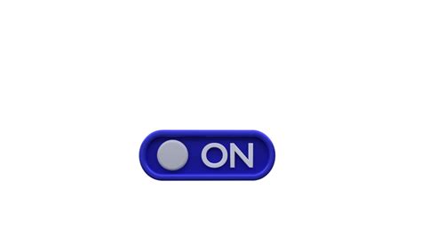 Unique 3d Rendering Blue On Toggle Switch Button Isolatedtrendy And Modern In 3d Style
