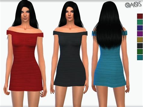 The Sims Resource Wavy Off Shoulder Dress