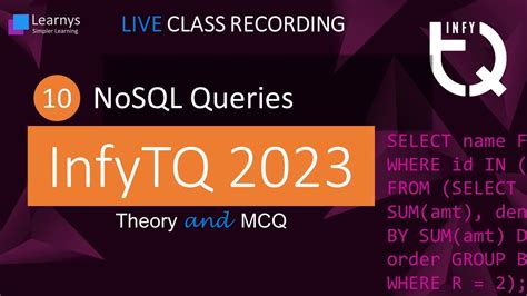 Nosql Queries Infytq 2023 Youtube