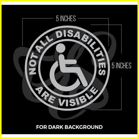 Pwd Sticker Not All Disabilities Are Visible Any Vehicle Decal Sticker