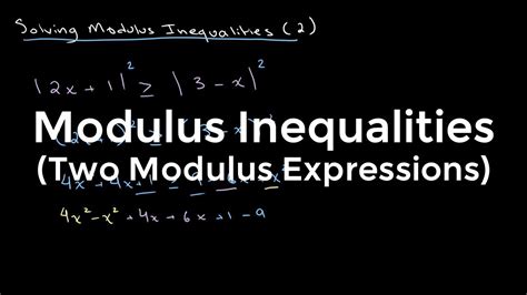Modulus Inequalities 2 O Level Additional Mathematics Youtube