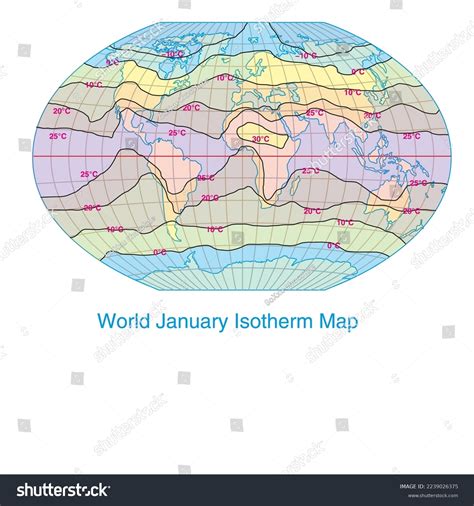 Isotherm Map World January Geography Maps Stock Vector Royalty Free 2239026375 Shutterstock