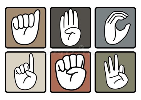 Asl Alphabet Hand Sign Matching Flashcards 1 Stock Illustration Illustration Of Matching