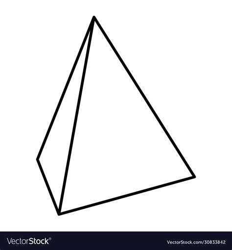 Triangular Pyramid Icon Royalty Free Vector Image
