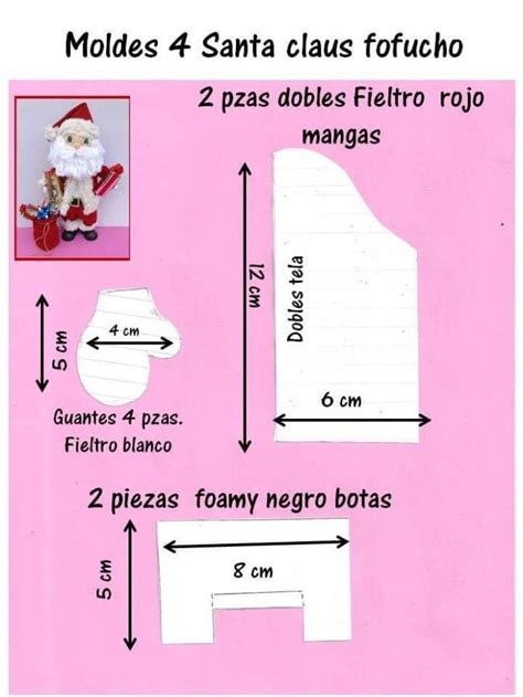 5 Moldes Para Hacer Renos Y Muñeco De Santa Claus Y Señora