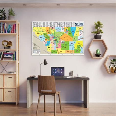 Kern County Zip Code Map Poster Prints Etsy