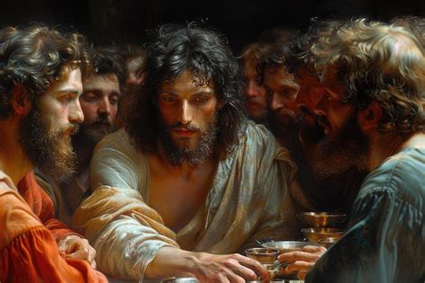 Jesus Christ The Last Supper With The 12 Apostles Premium Ai