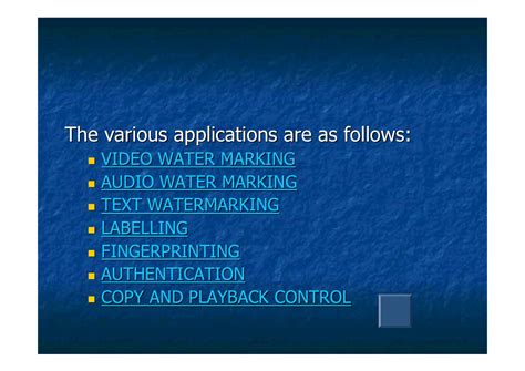 Digital Water Marking For Video Piracy Detection Ppt