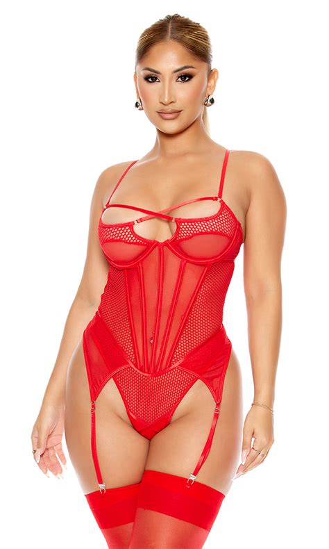 Caught Up O Net Corset Style Teddy Forplay Catalog