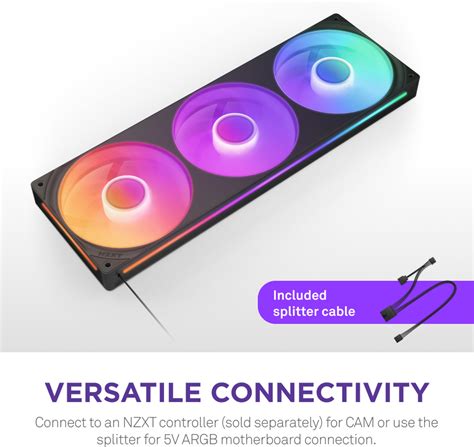 360mm NZXT F360 Single Frame RGB Core Fan Black Computer Alliance