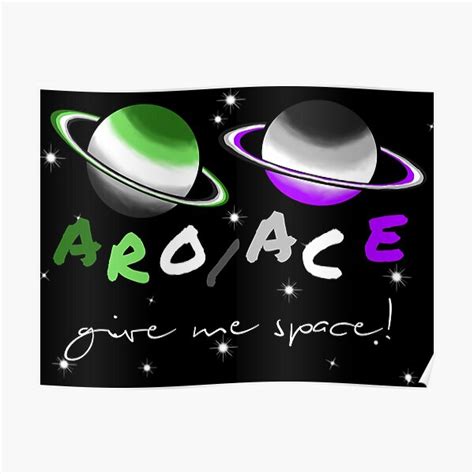 Aroace Space Slogan With Planets Poster For Sale By Duckvillestudio