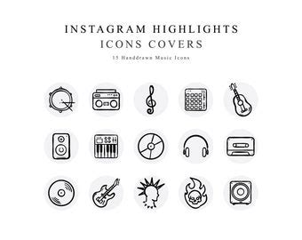Instagram Story Highlights Cover Icons Magic Handdrawn Icons Black