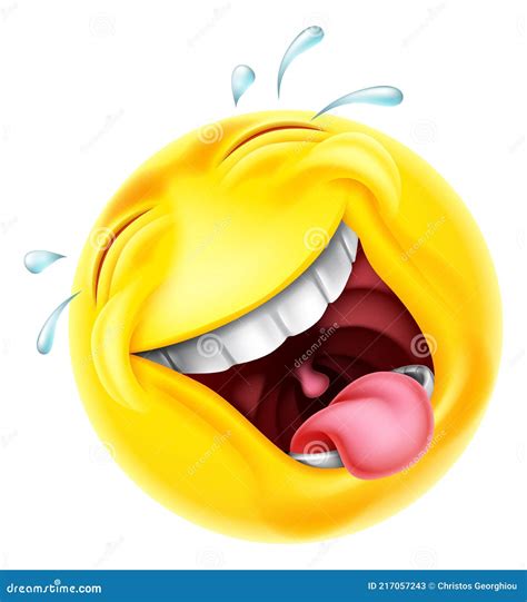 Caricatura Emoticono Risas Cara Icono Ilustración Del Vector