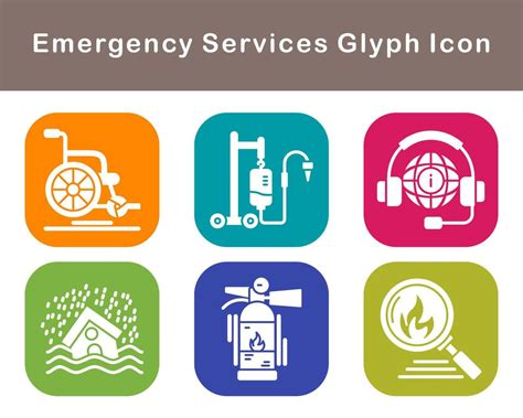 Emergency Services Vector Icon Set 20762903 Vector Art At Vecteezy