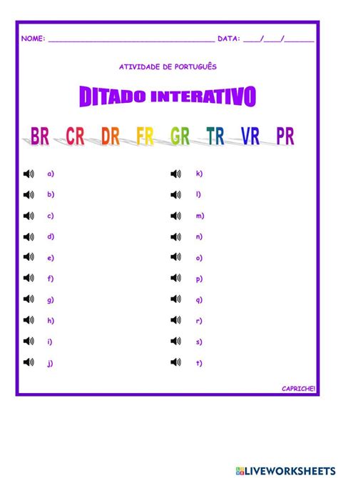 Palavras Com Br… Free Interactive Worksheets 1336479