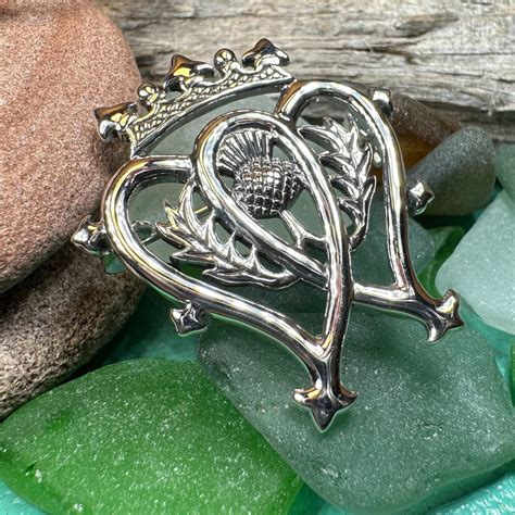 Traditional Scottish Luckenbooth Brooch Celtic Crystal Design Jewelry