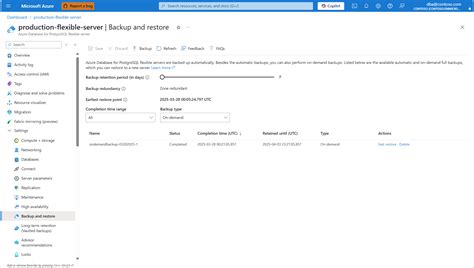 list all backups azure database for postgresql microsoft learn