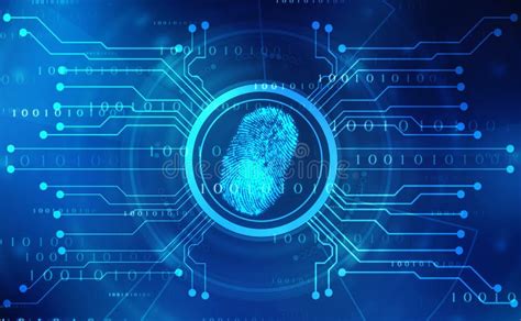 Abstract Security System Concept With Fingerprint On Technology