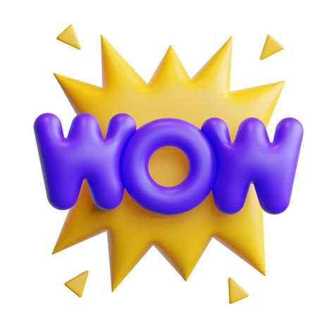 Premium Psd 3d Wow Social Media Slang Sticker High Quality Render