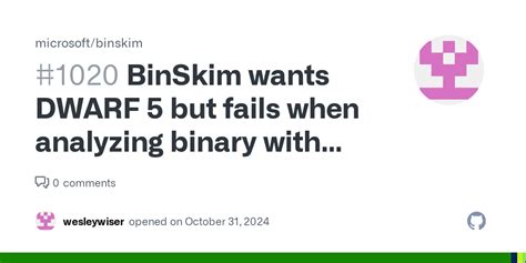 binskim wants dwarf 5 but fails when analyzing binary with dwarf 5
