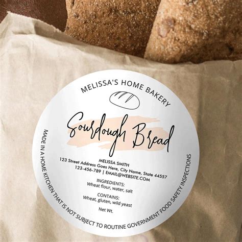 Bread Loaf Modern Beige Cottage Law Bakery Label Zazzle Bakery