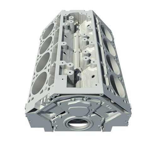 V8 Engine Block 3d Rendering On White Background Stock Illustration