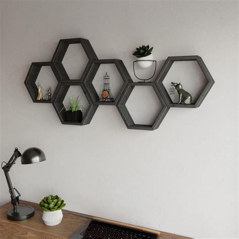 Полички соти із дерева комплект 6шт 955х415х9 Чорний купити онлайн на Rozetka