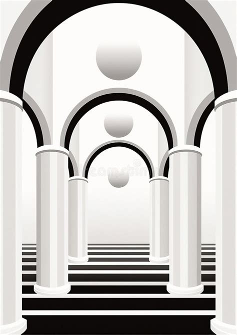 Abstract Wall Corridor Building Structure Column Background White Design Classical Architectural