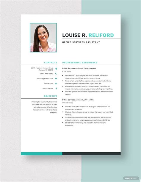 Free Office Services Assistant Resume Download In Word Apple Pages