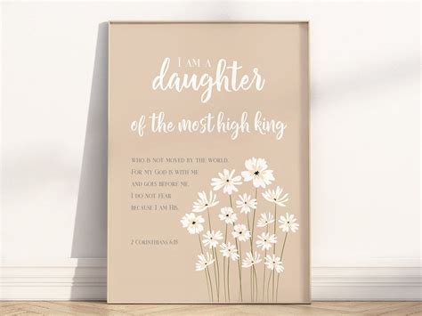 I Am A Daughter Of The King Bible Verse Wall Art 2 Corinthians 618