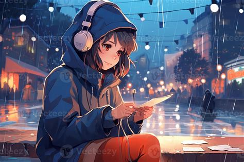 Anime Girl In Headphones