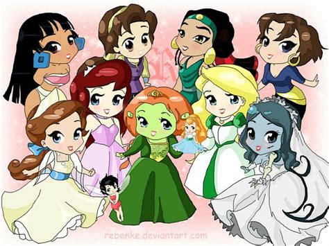 Chibu Dreamworks Princesses Fiona Anastasia Swan Princess Odette