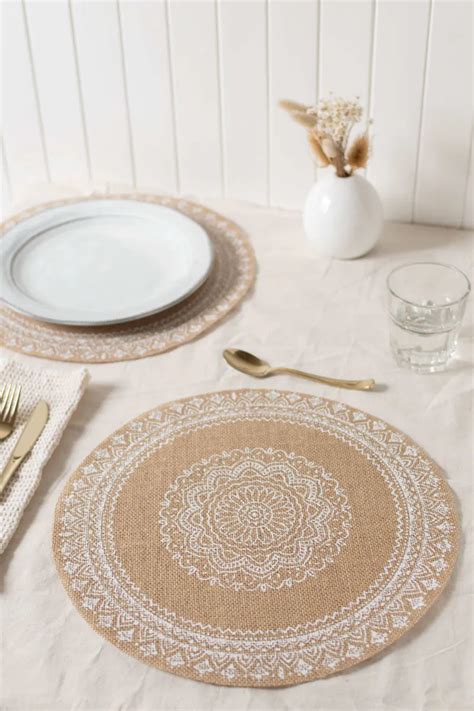 Santa Bohemia Home And Deco Decoración 2 Platos De Sitio Estampados