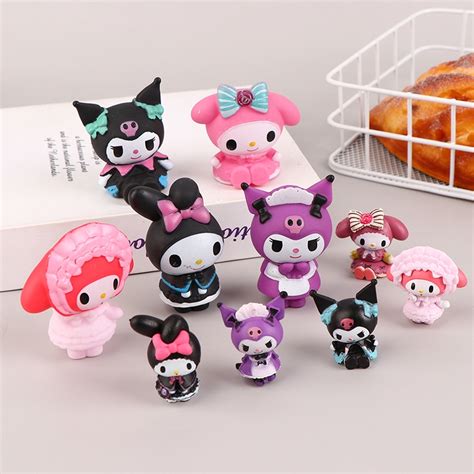 5pcs Kuromi Figure Hello Kitty Sanrio Cartoon My Melody Figurines Pvc