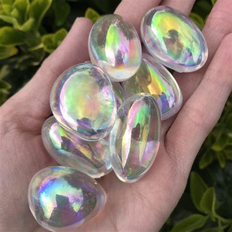 Angel Aura Quartz Pebble Happy Glastonbury Crystals And Gems