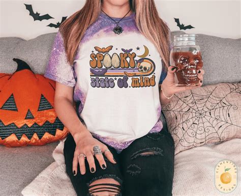 Retro Spooky State Of Mind Png Halloween Sublimation Design Digital